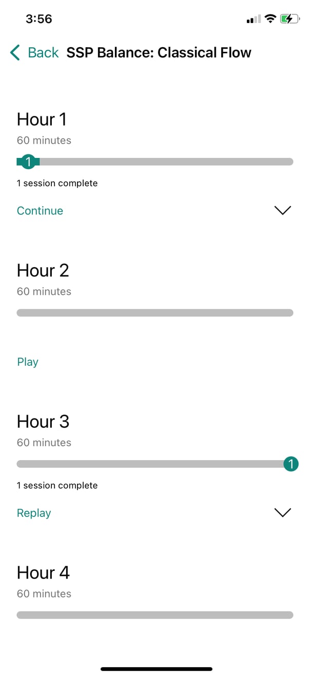 How do I repeat an SSP program in the Unyte app?
